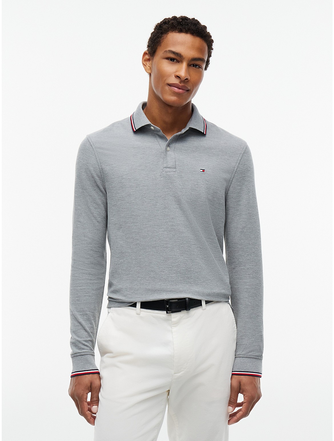 TOMMY HILFIGER men's long-sleeve tommy wicking polo -